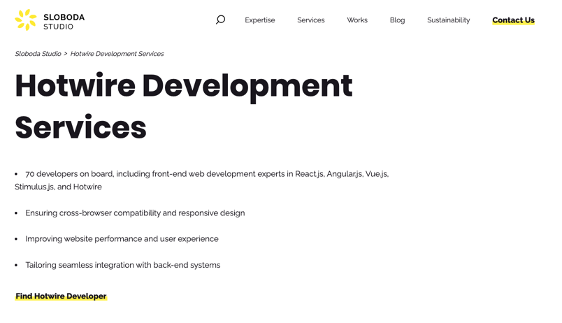 Hotwire Development Services - Sloboda Studio
