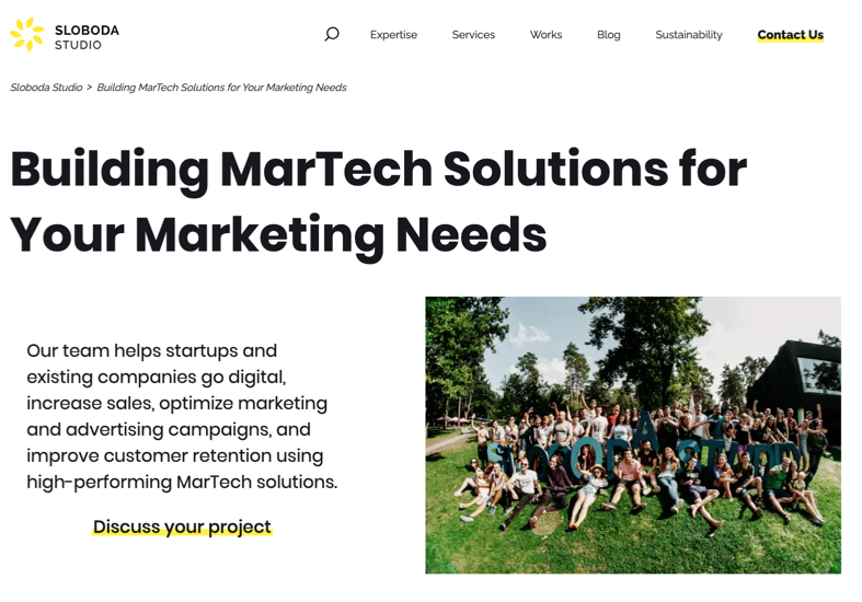MarTech Development Services - Sloboda Studio